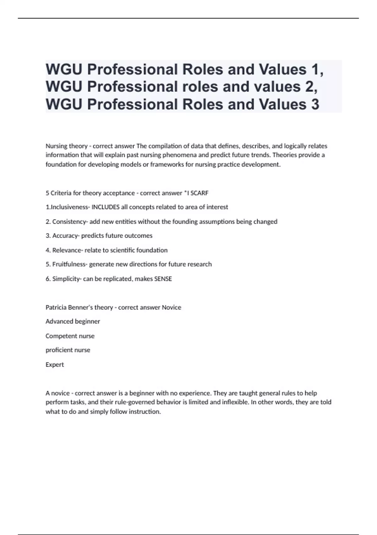 WGU Professional Roles and Values 1, WGU Professional roles and values 2, WGU Professional Roles ...