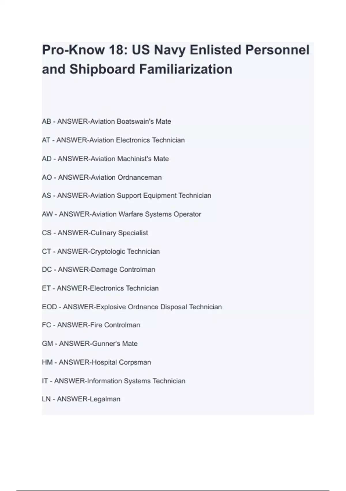 Pro-Know 18_ US Navy Enlisted Personnel and Shipboard Familiarization ...