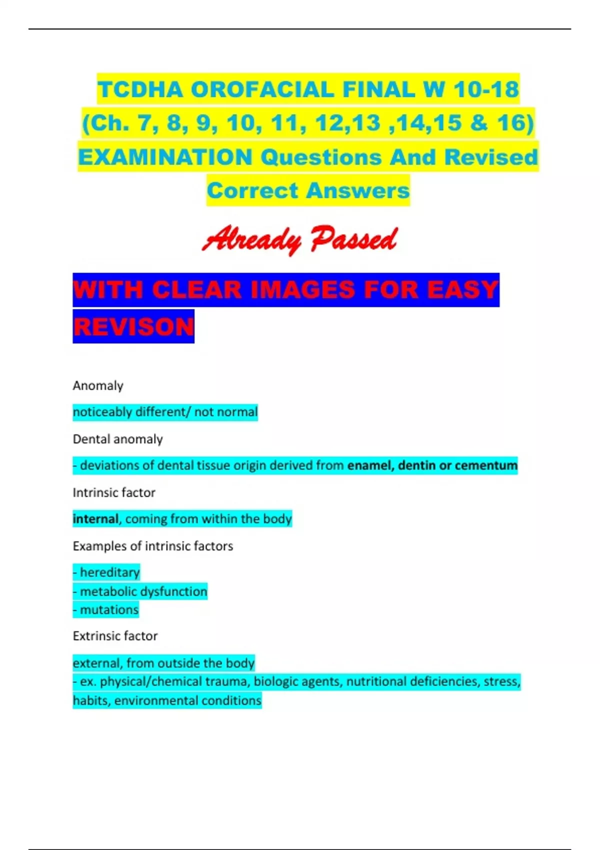 TCDHA OROFACIAL FINAL W 10-18 (Ch. 7, 8, 9, 10, 11, 12,13 ,14,15 & 16 ...