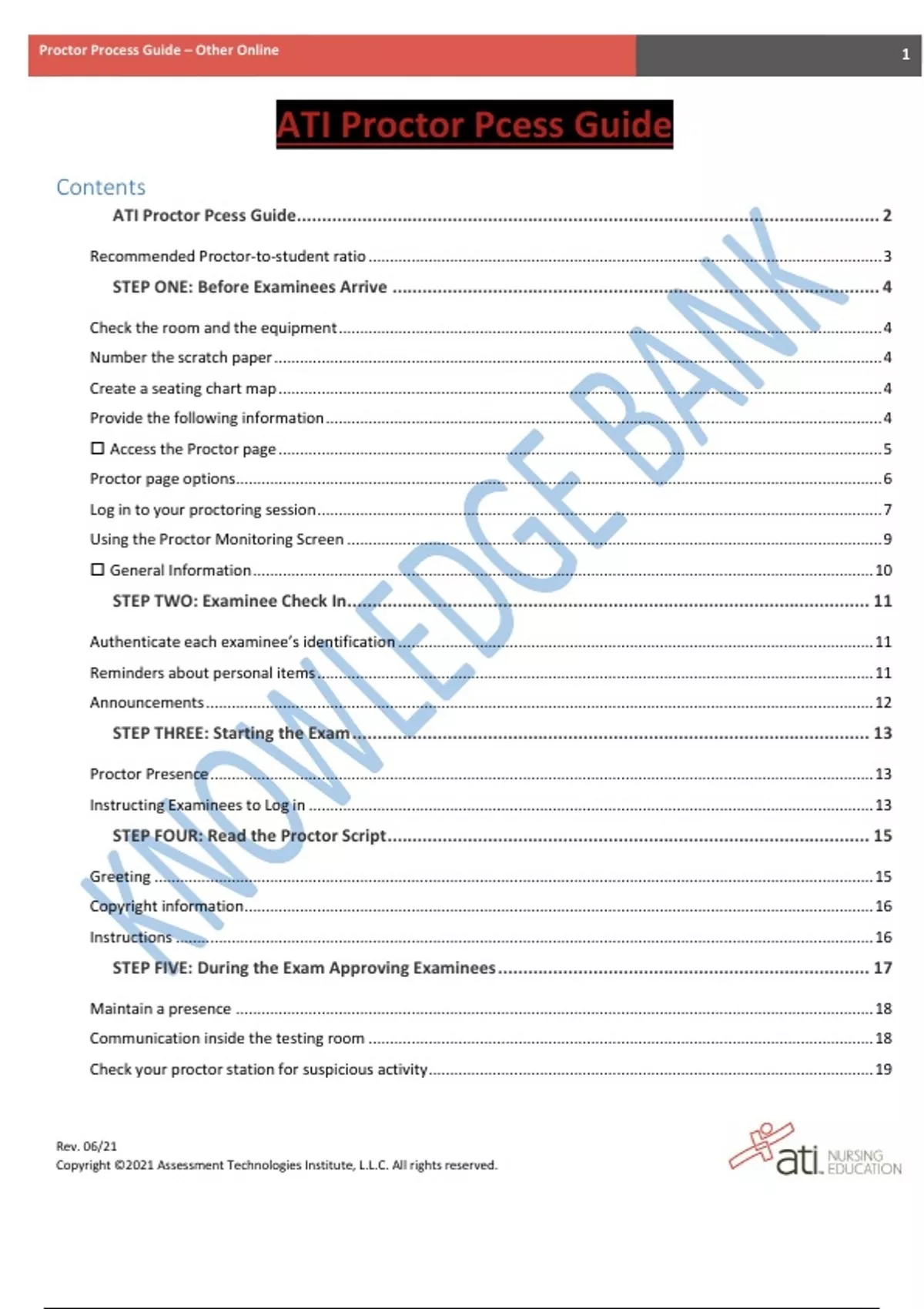 ATI Proctor Pcess Guide - ATI PROCTOR - Stuvia US