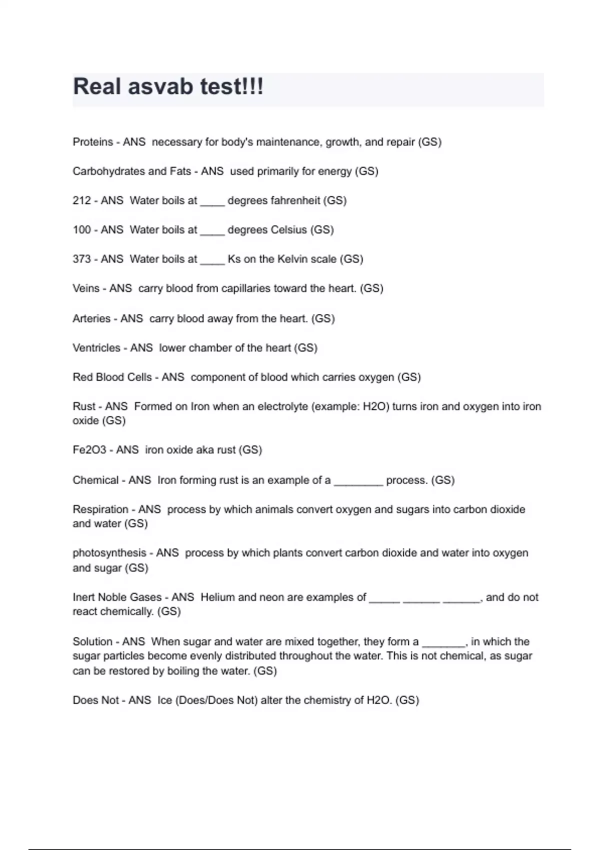 Real asvab test Exam 2024/2025 Questions With Completed Solutions ...
