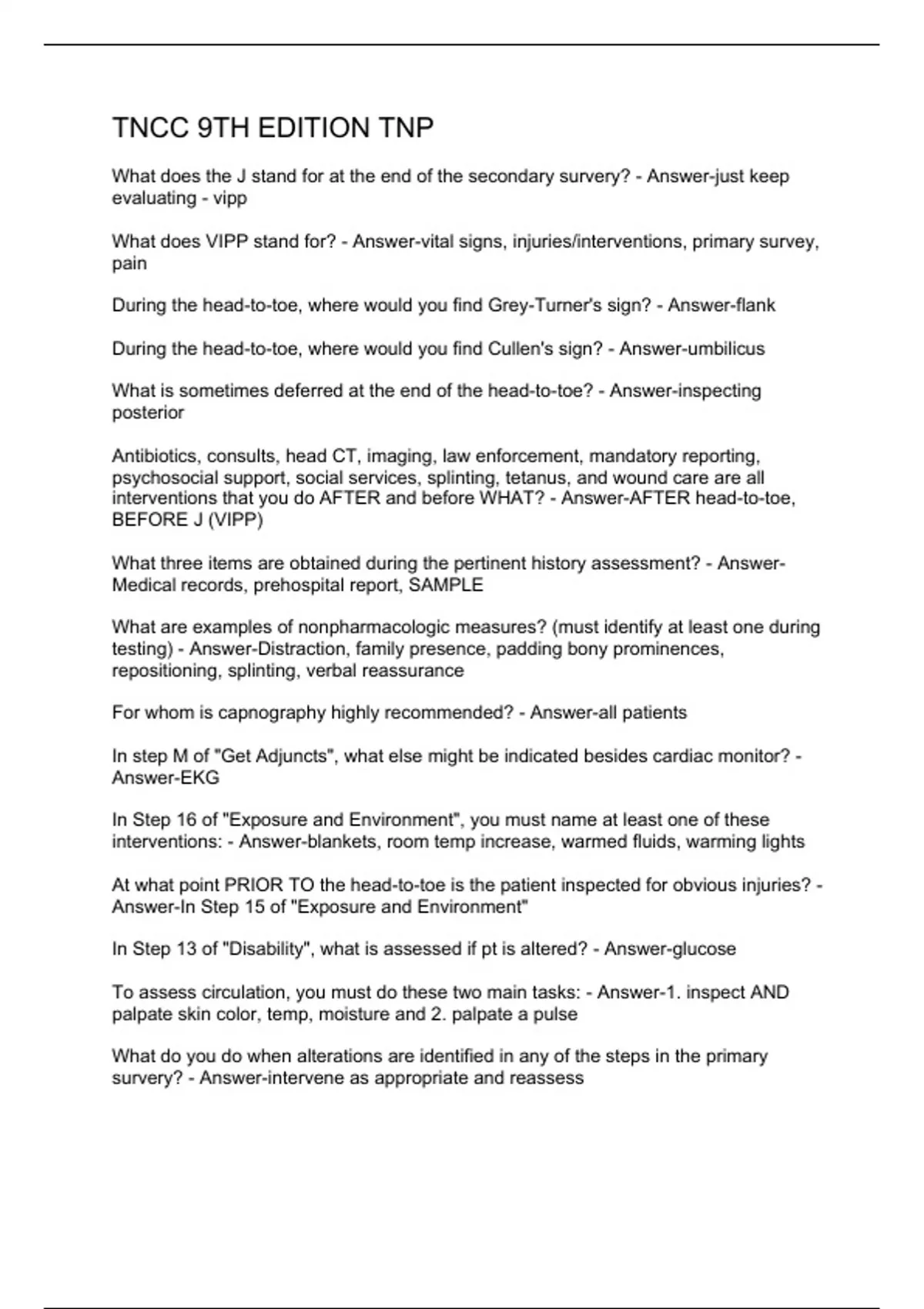 TNCC 9th Edition TNP Questions And Answers - TNCC 9th Edition TNP ...