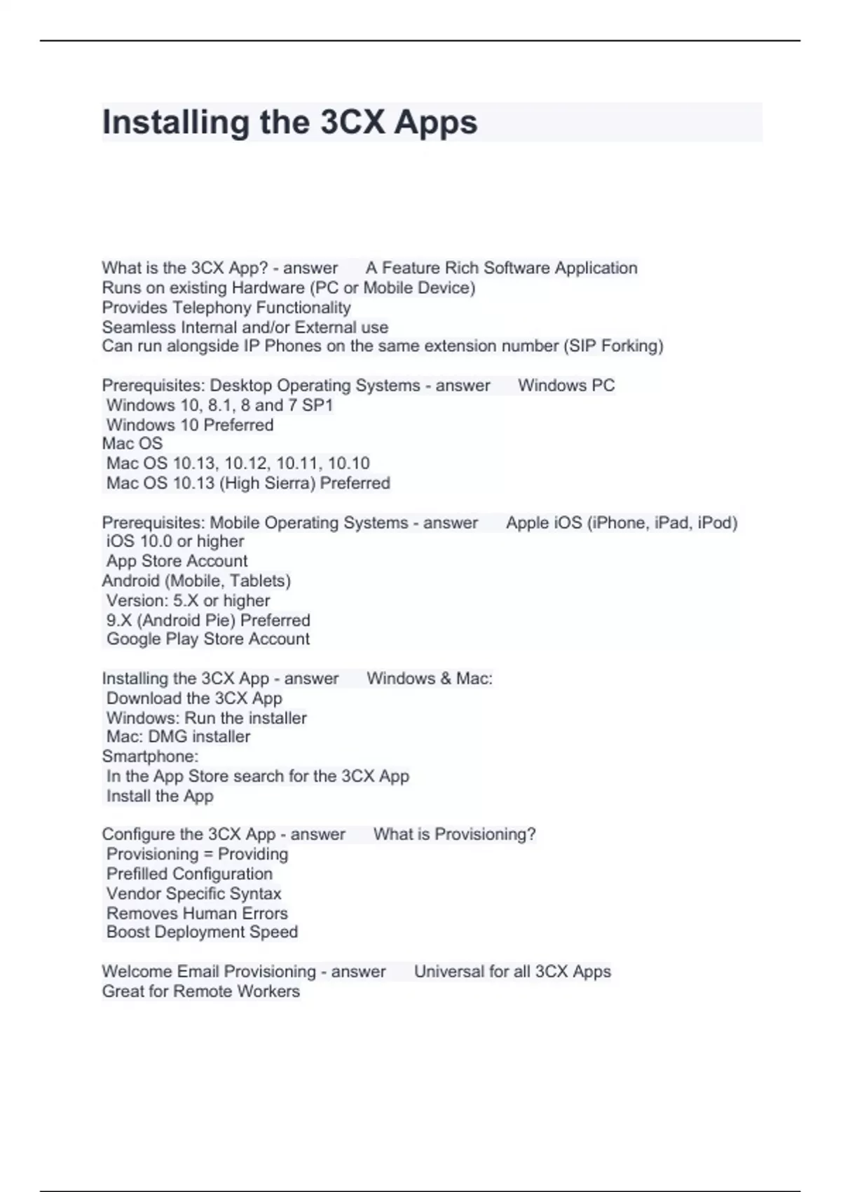 Installing the 3CX Apps Questions with correct Answers - 3cx - Stuvia US