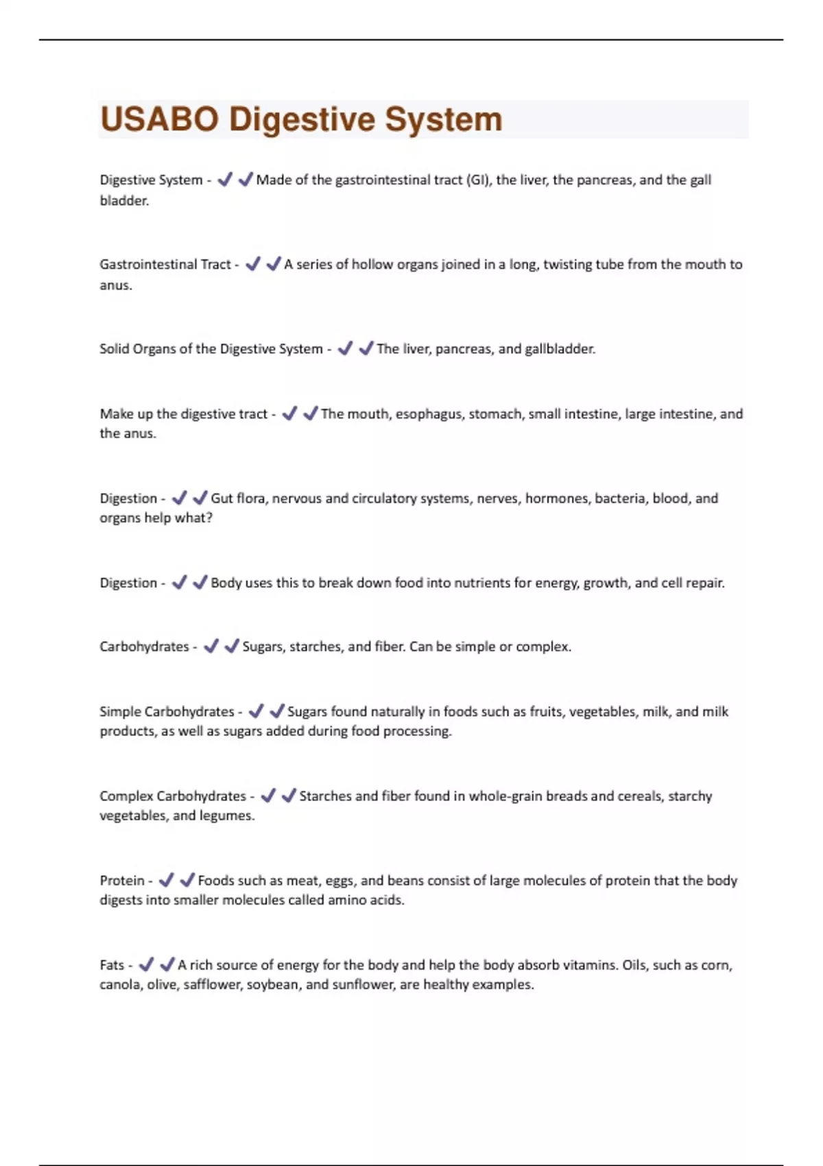 USABO Digestive System Questions Perfectly Answered - USABO Digestive ...