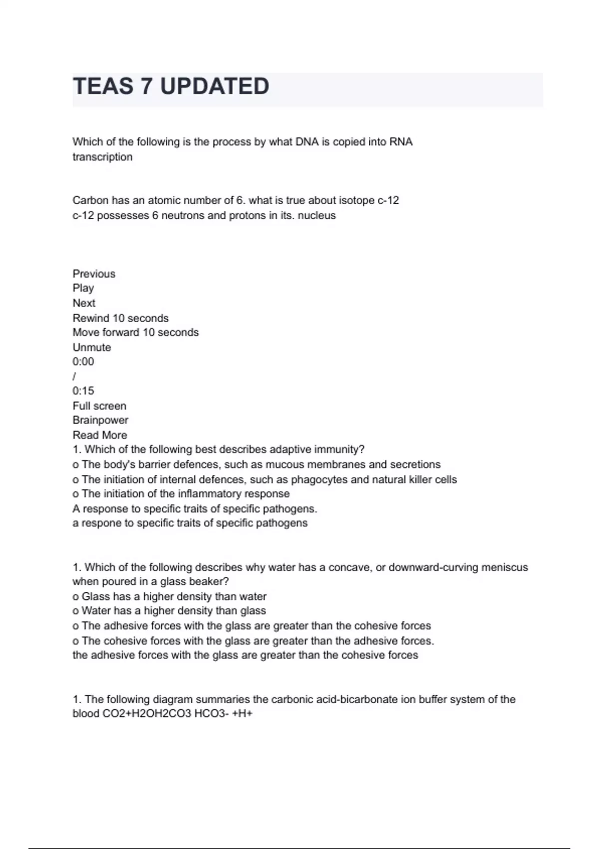 TEAS 7 UPDATED EXAM 2024/2025 QUESTIONS WITH COMPLETED & Verified ...