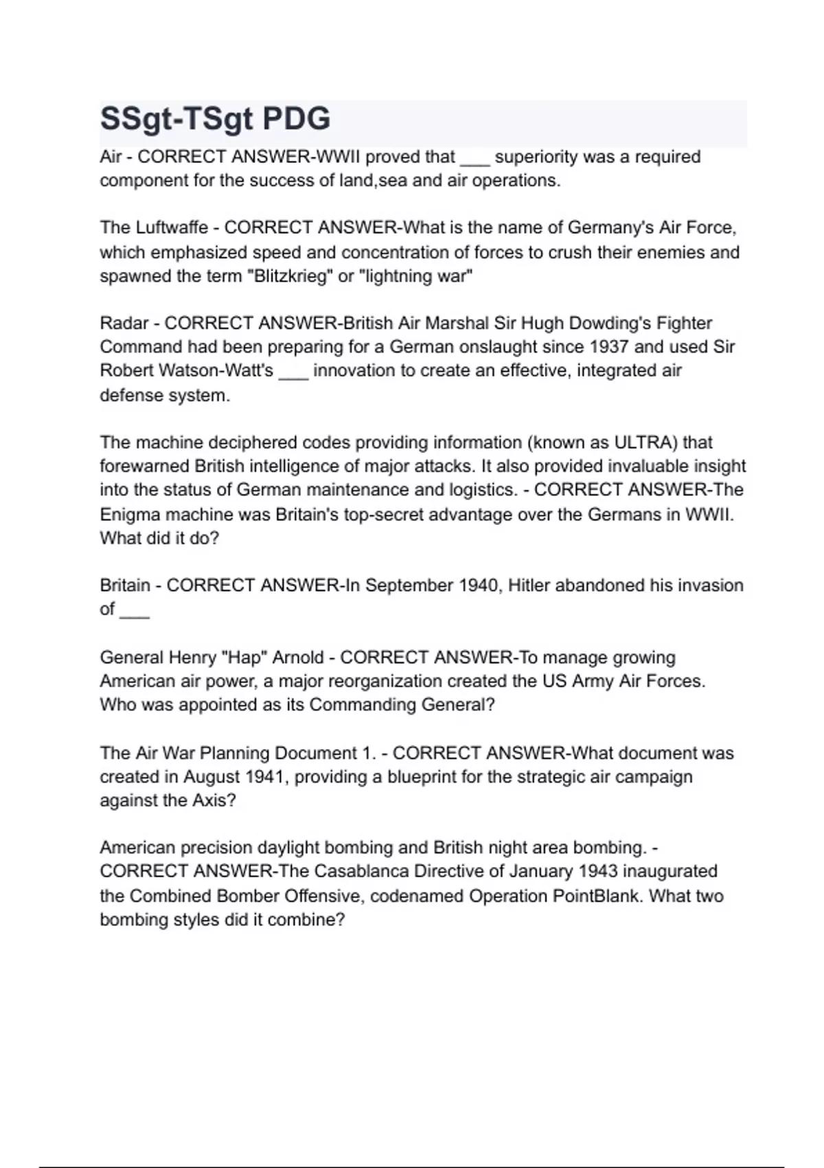 SSgt-TSgt PDG with complete solution ( latest updated ) - SSgt WAPS ...