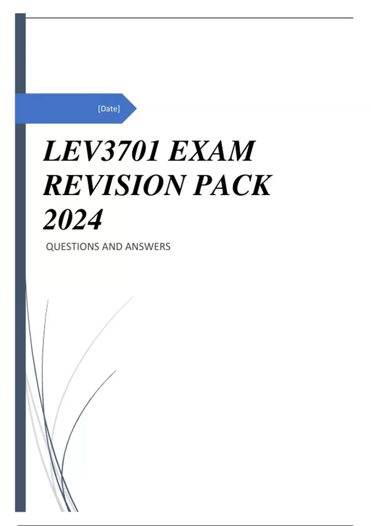 LEV3701 EXAM REVISION PACK 2024 - LEV3701 (LEV3701) - Stuvia SA