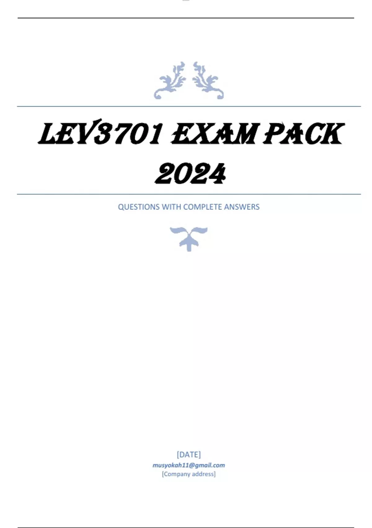 LEV3701 EXAM PACK 2024 - LEV3701 (LEV3701) - Stuvia SA