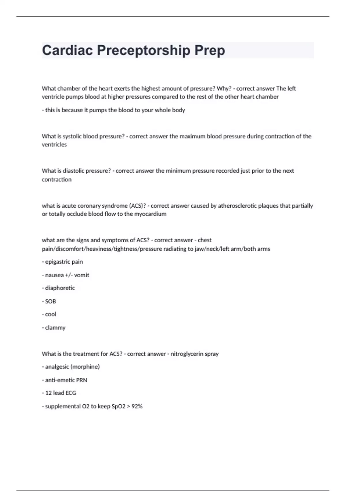 Nursing Preceptorship Herzing University -Cardiac Preceptorship Prep ...