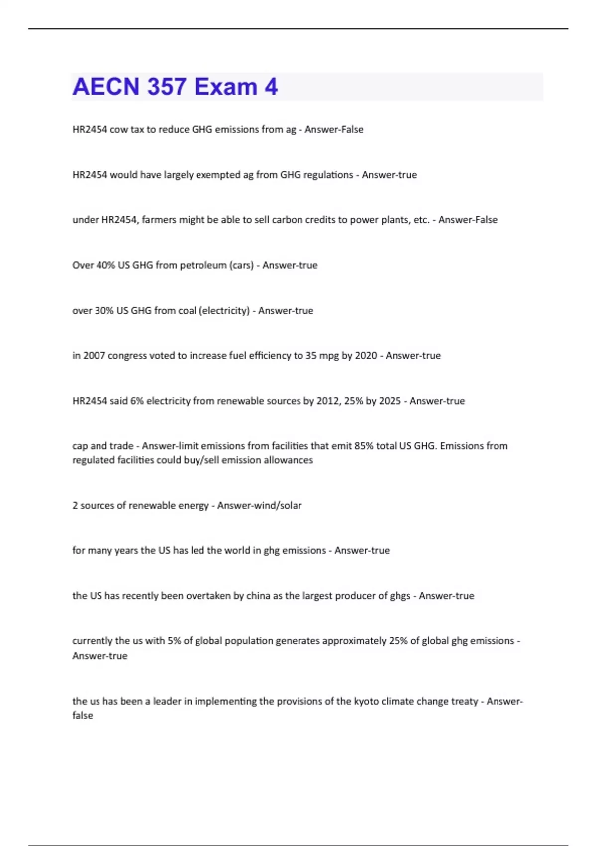 AECN 357 Exam 4 Questions With 100% Correct!! - AECN 357 - Stuvia UK