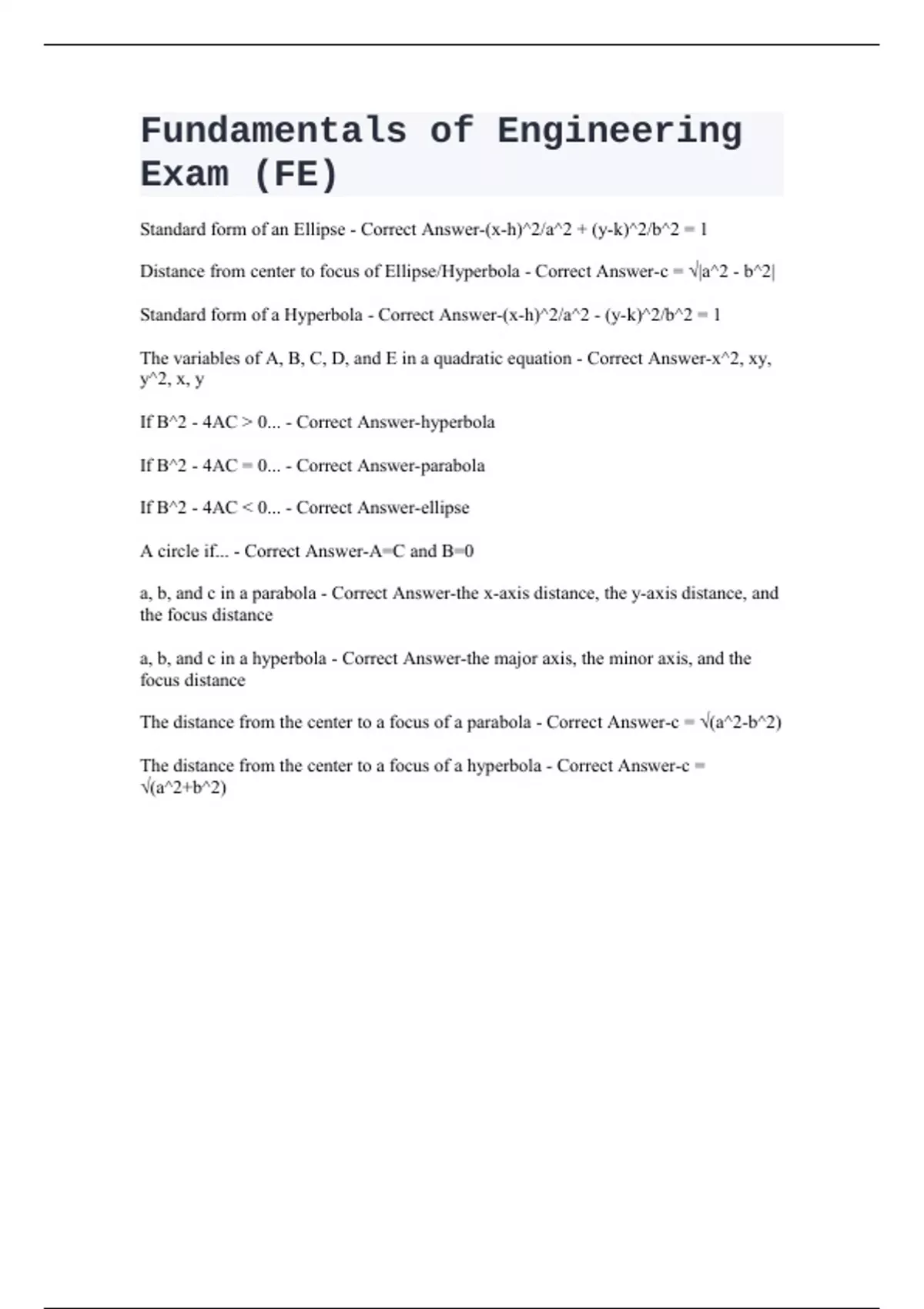 Fundamentals of Engineering Exam (FE) 2024 - Fundamentals of ...
