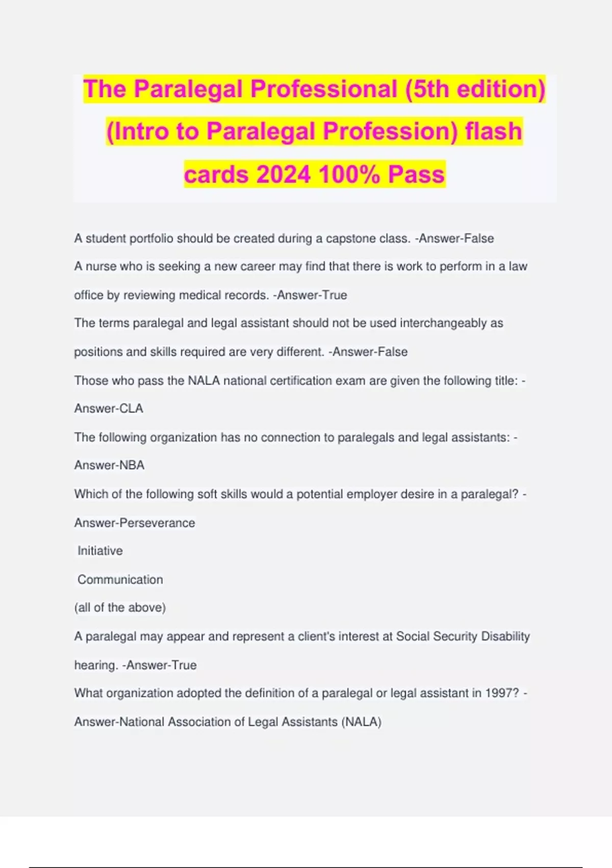 The Paralegal Professional (5th edition) (Intro to Paralegal Profession ...