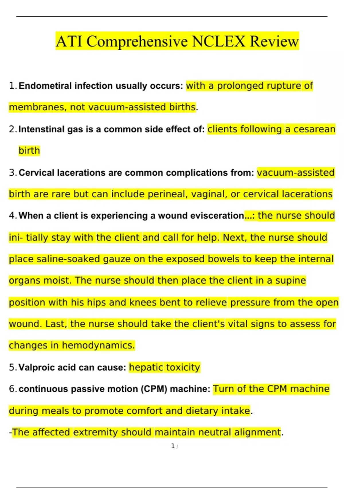 ATI Comprehensive NCLEX Review Exam Questions and Answers (2024 / 2025 ...