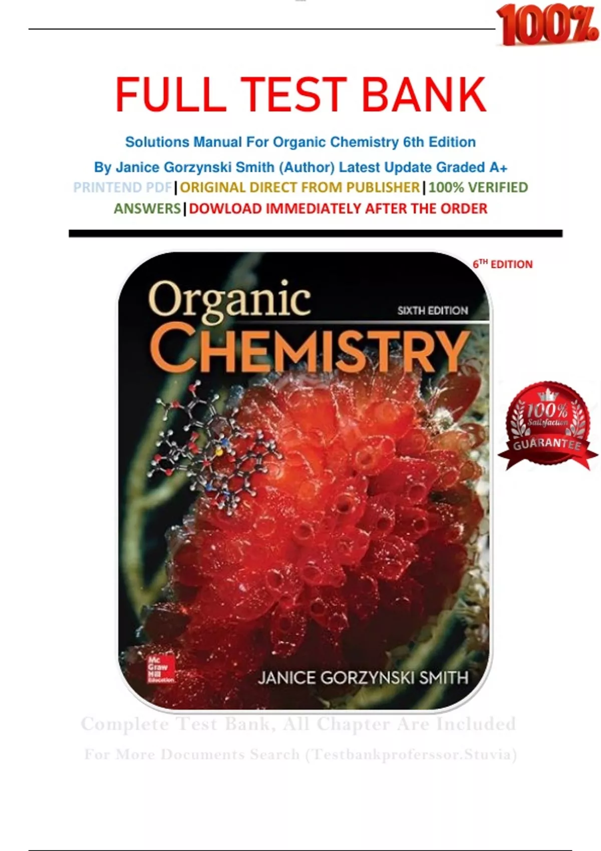 FULL TEST BANK Solutions Manual For Organic Chemistry 6th Edition By ...