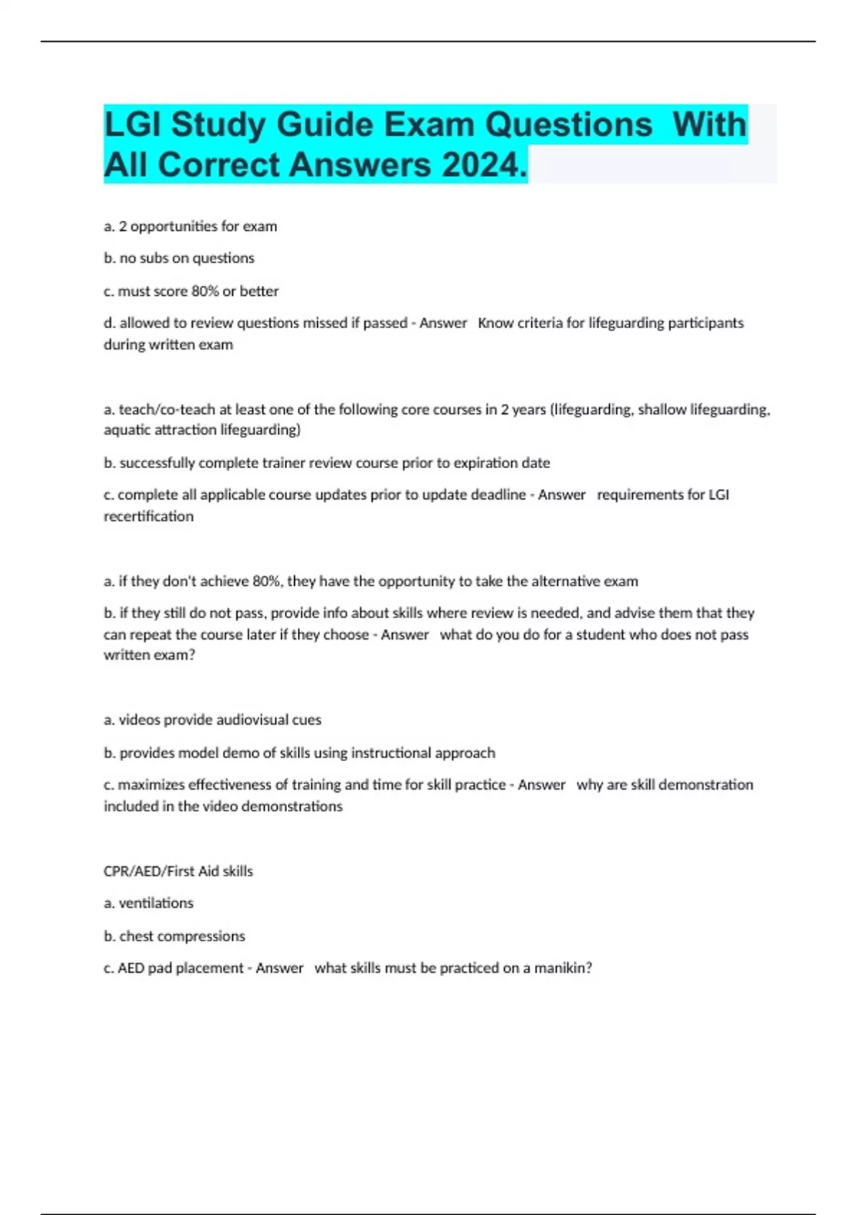 LGI Study Guide Exam Questions With All Correct Answers 2024 ...