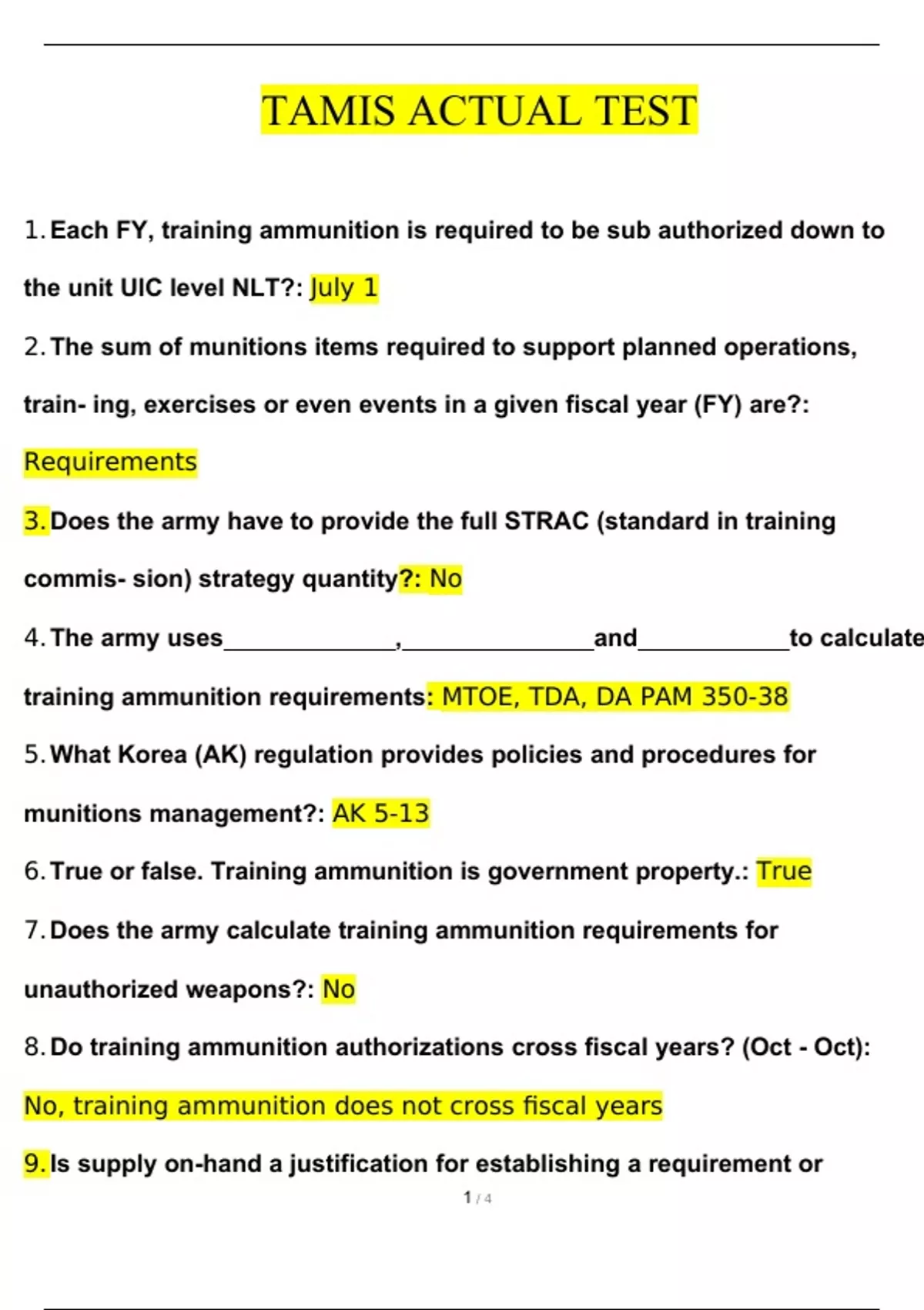 TAMIS ACTUAL TEST 2024 Questions and Answers (2024 / 2025) (Verified ...
