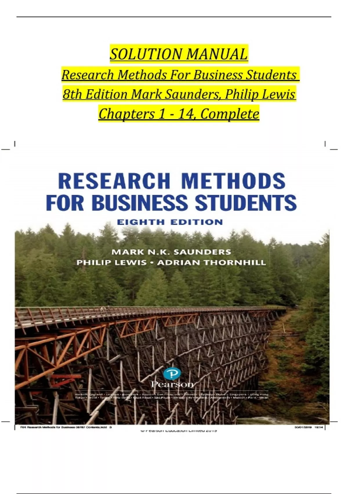 Solution Manual For Research Methods For Business Students, 8th Edition ...