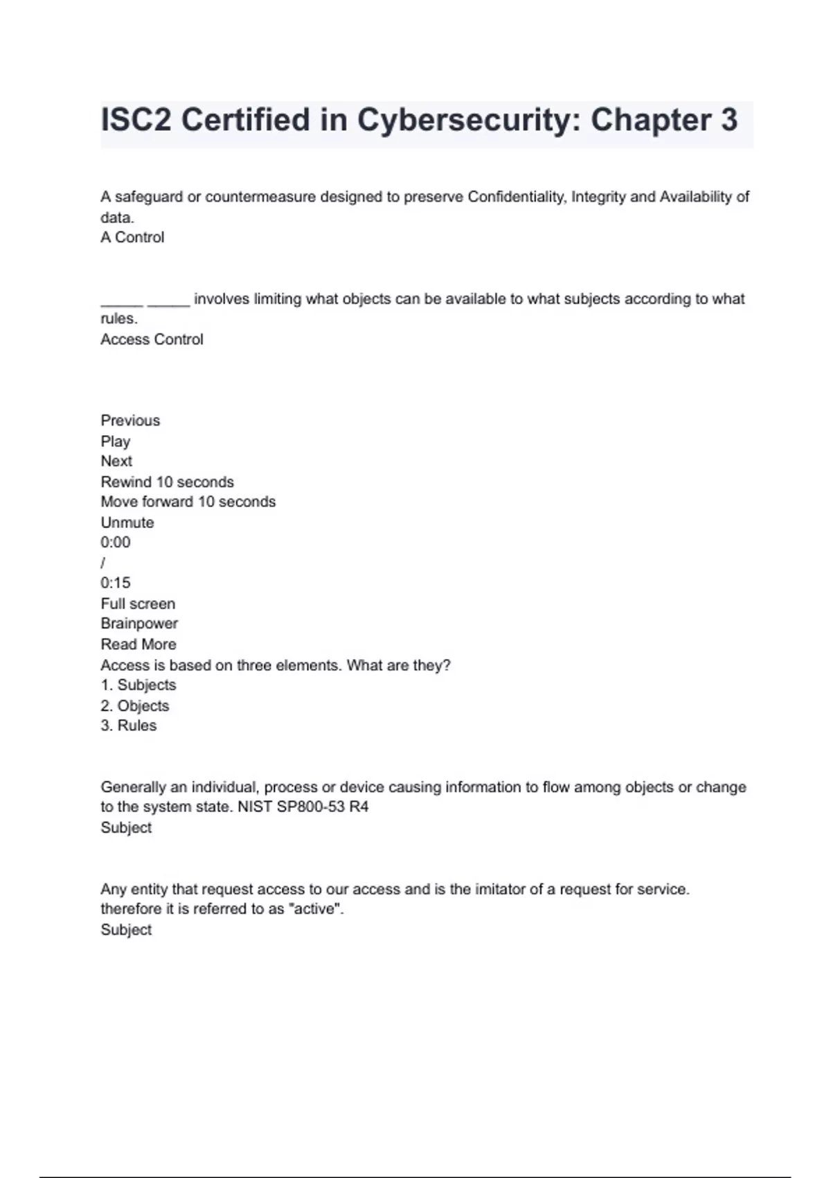ISC2 Certified in Cybersecurity: Chapter 3 Exam 2024/2025 Questions ...