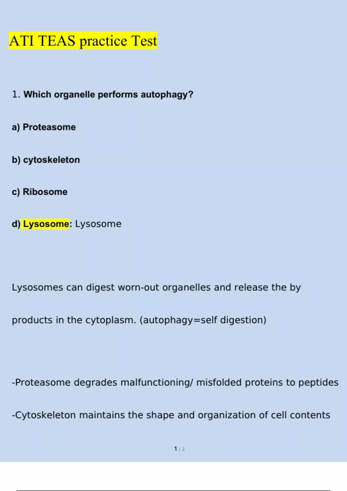 ATI TEAS practice Test Questions & Answers( A+ Graded 100% verified ...