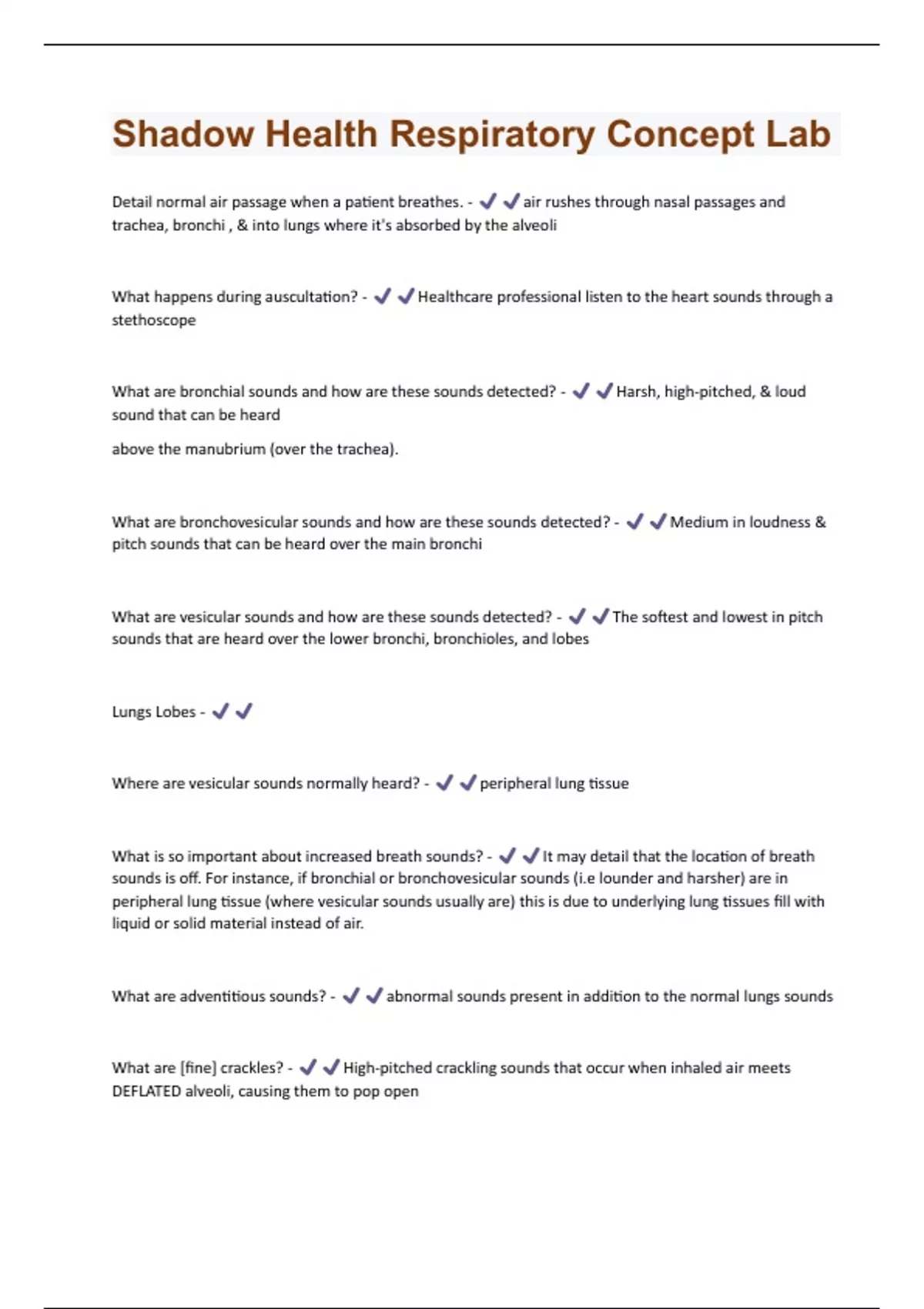 Shadow Health Respiratory Concept Lab Questions And Answers - Shadow ...