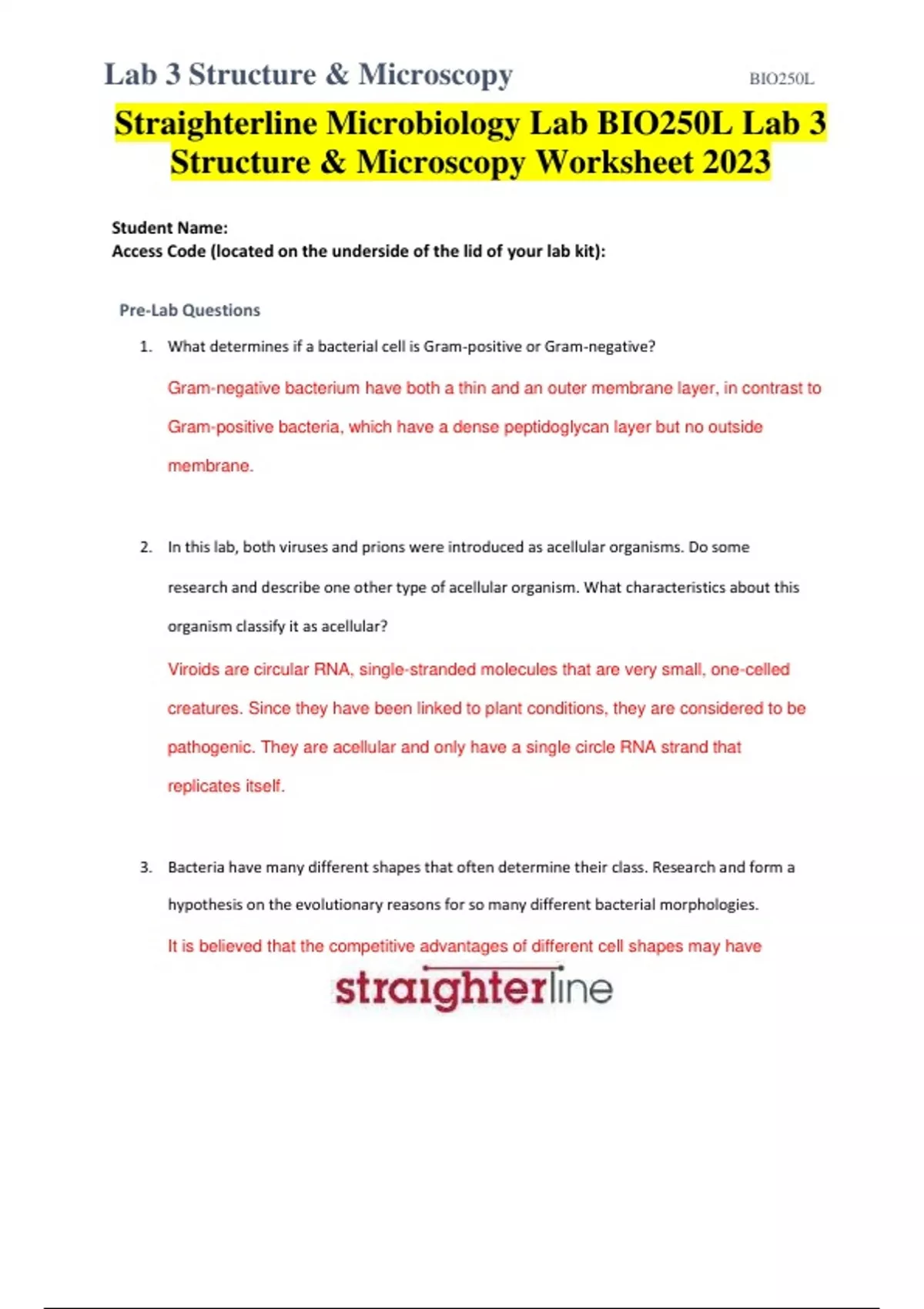 Package deal information :: Straighterline Microbiology Lab BIO250L Lab ...