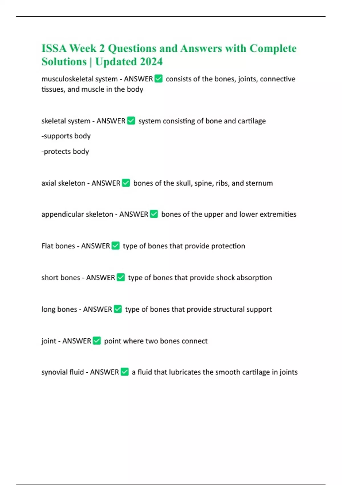 ISSA Week 2 Questions and Answers with Complete Solutions | Updated ...