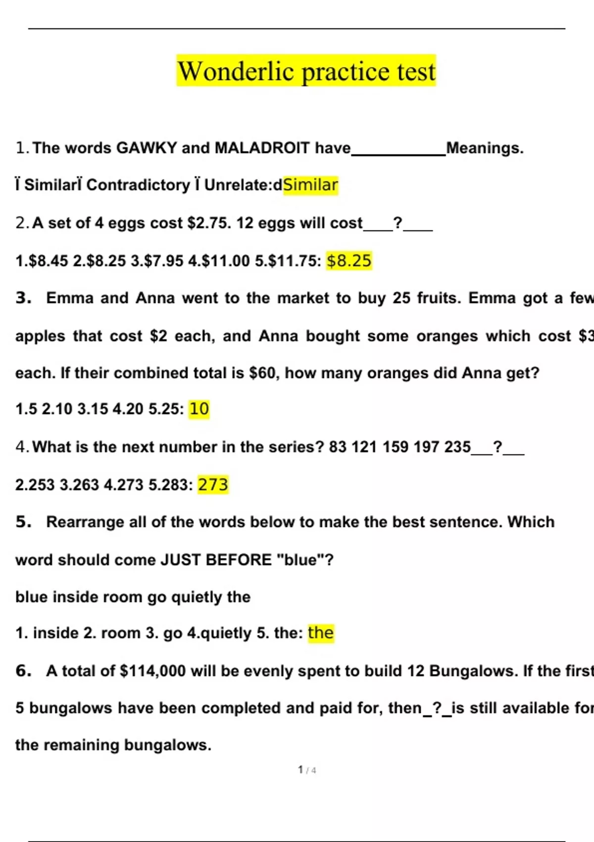 WONDERLIC TEST NEWEST ACTUAL TESTS BUNDLED Wonderlic test Wonderlic ...