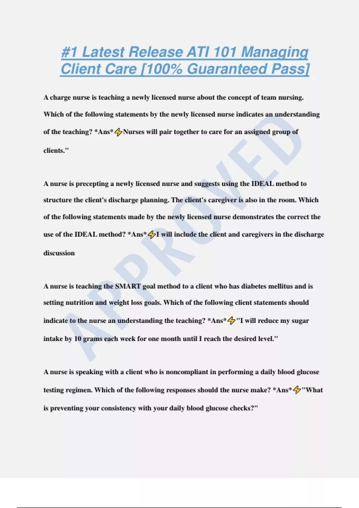 ATI Test Bank 2 with 100% Correct Answers [$10 OFF] - Stuvia US