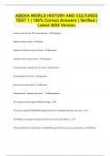 ABEKA WORLD HISTORY AND CULTURES TEST 1 | 100% Correct Answers ...