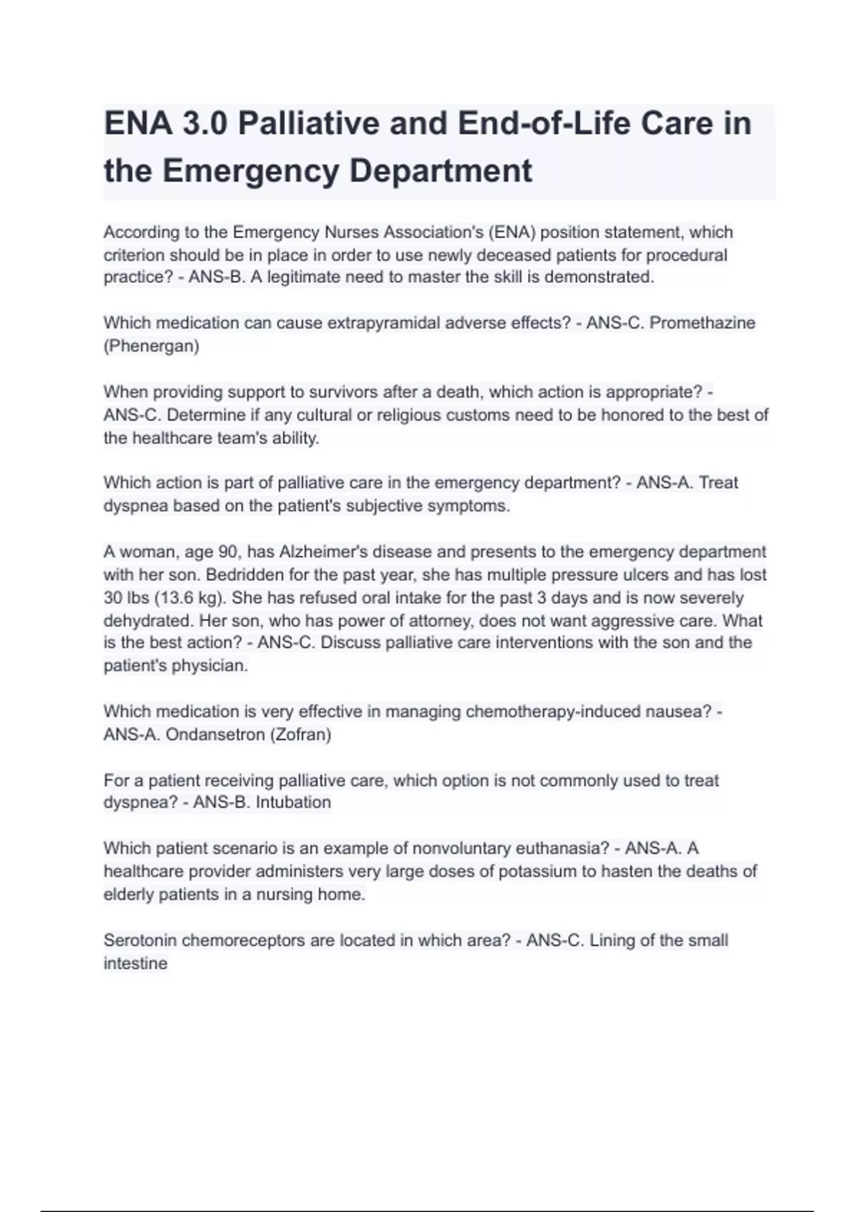 ENA 3.0 Palliative and End-of-Life Care in the Emergency Department ...