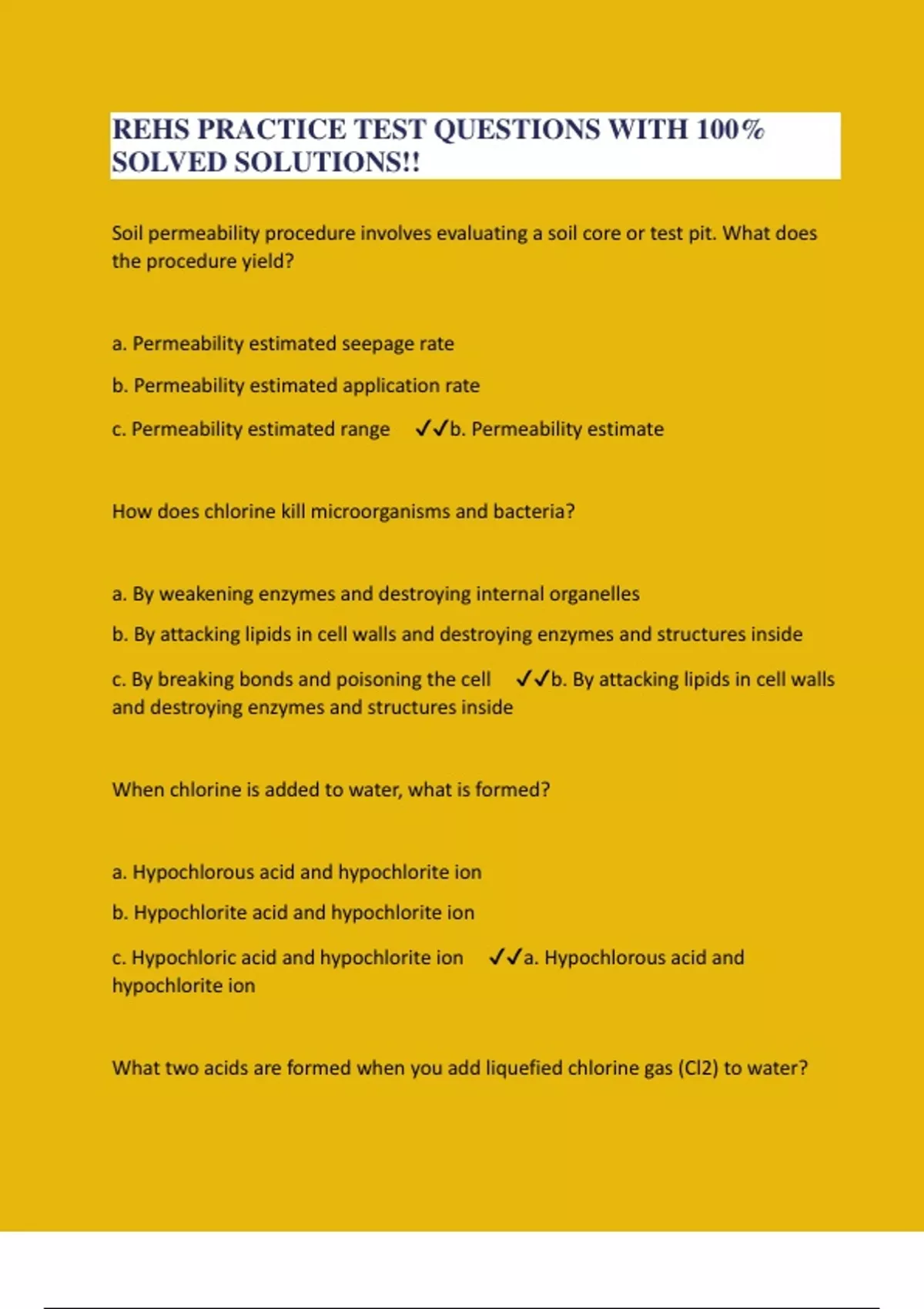 REHS PRACTICE TEST QUESTIONS WITH 100% SOLVED SOLUTIONS!! - REHS ...