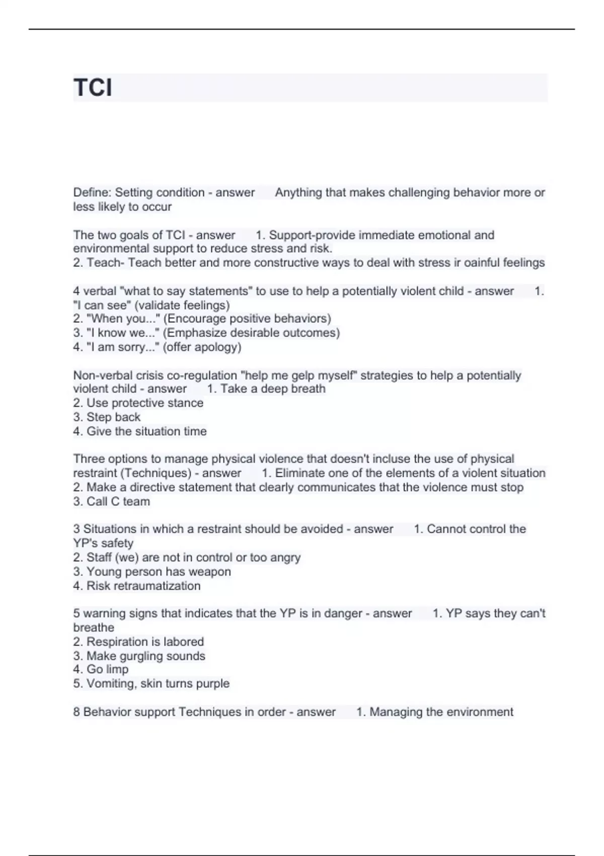 TCI QUESTIONS WITH CORRECT ANSWERS 2024 - Tci - Stuvia US