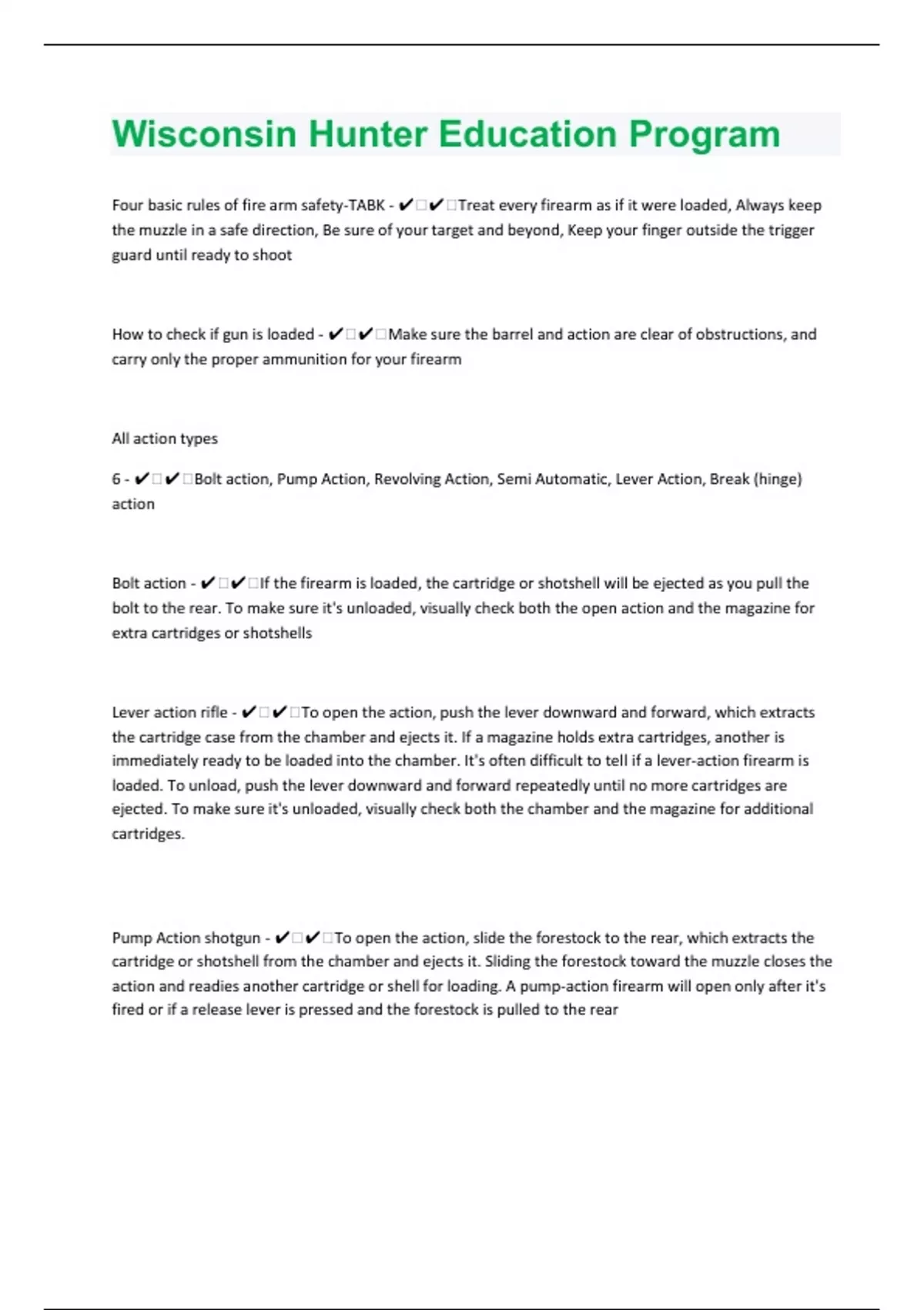 Wisconsin Hunter Education Program 60 Test Review (Comprehension ...