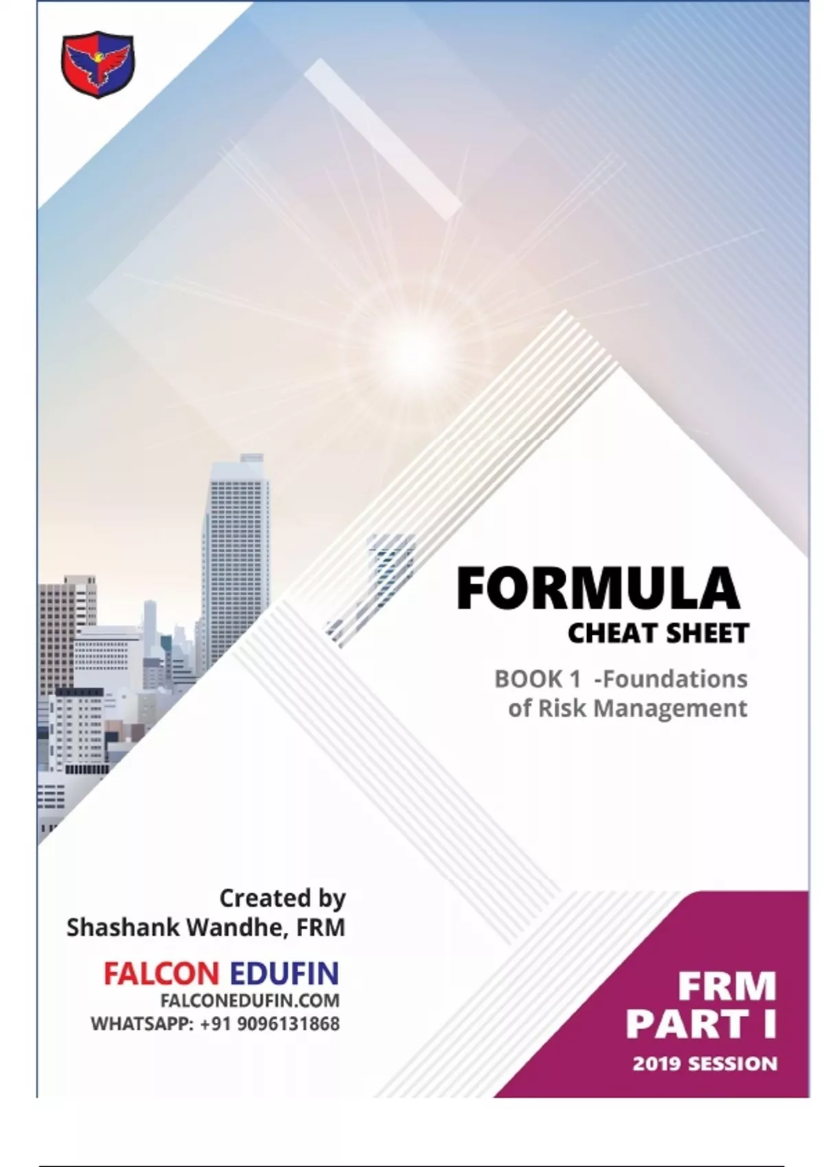 FRM -1 BOOK 1 FORMULAE SHEET - FRM - Stuvia US