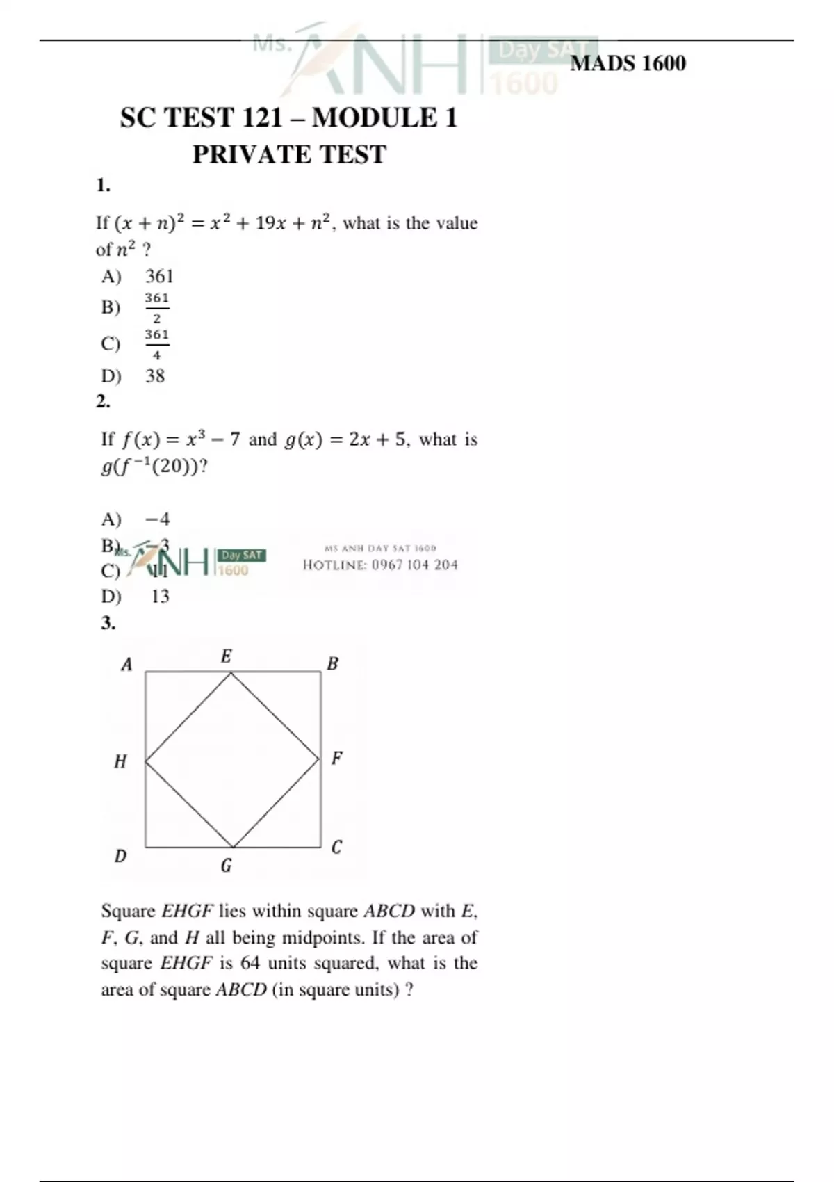 Module 2 sat verbal - SAT - Stuvia US