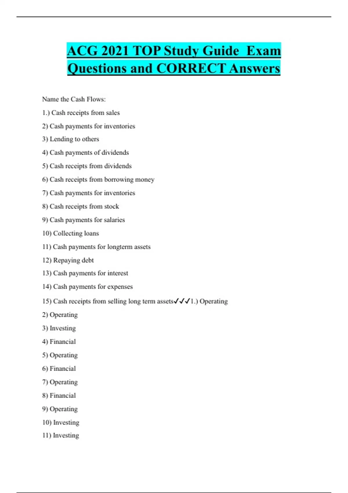 ACG 2021 TOP Study Guide Exam Questions and CORRECT Answers - ACG 2021 - Stuvia US