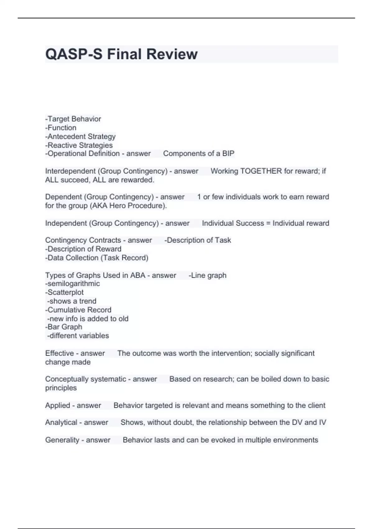 QASP-S Final Review Questions with correct Answers 2024 - QASP-S ...