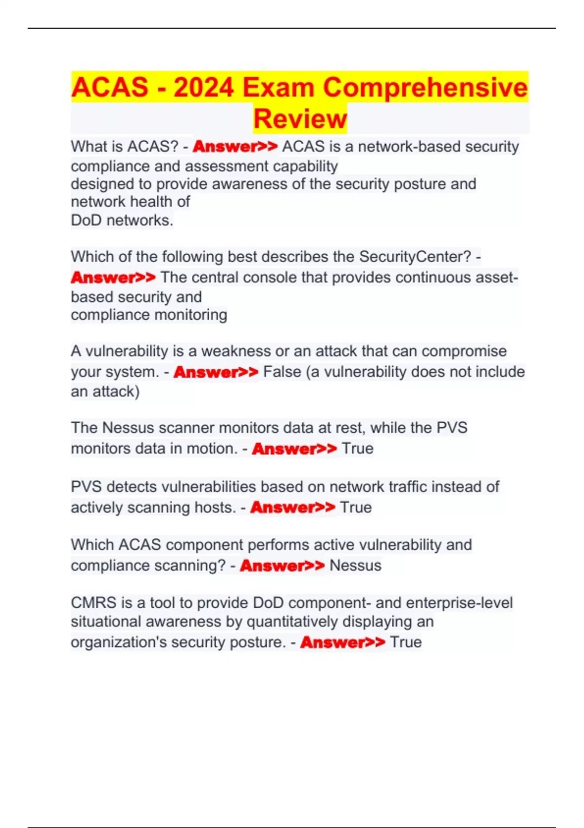 ACAS - 2024 Exam Comprehensive Review - ACAS - Associate of the Casualty Actuarial Society ...
