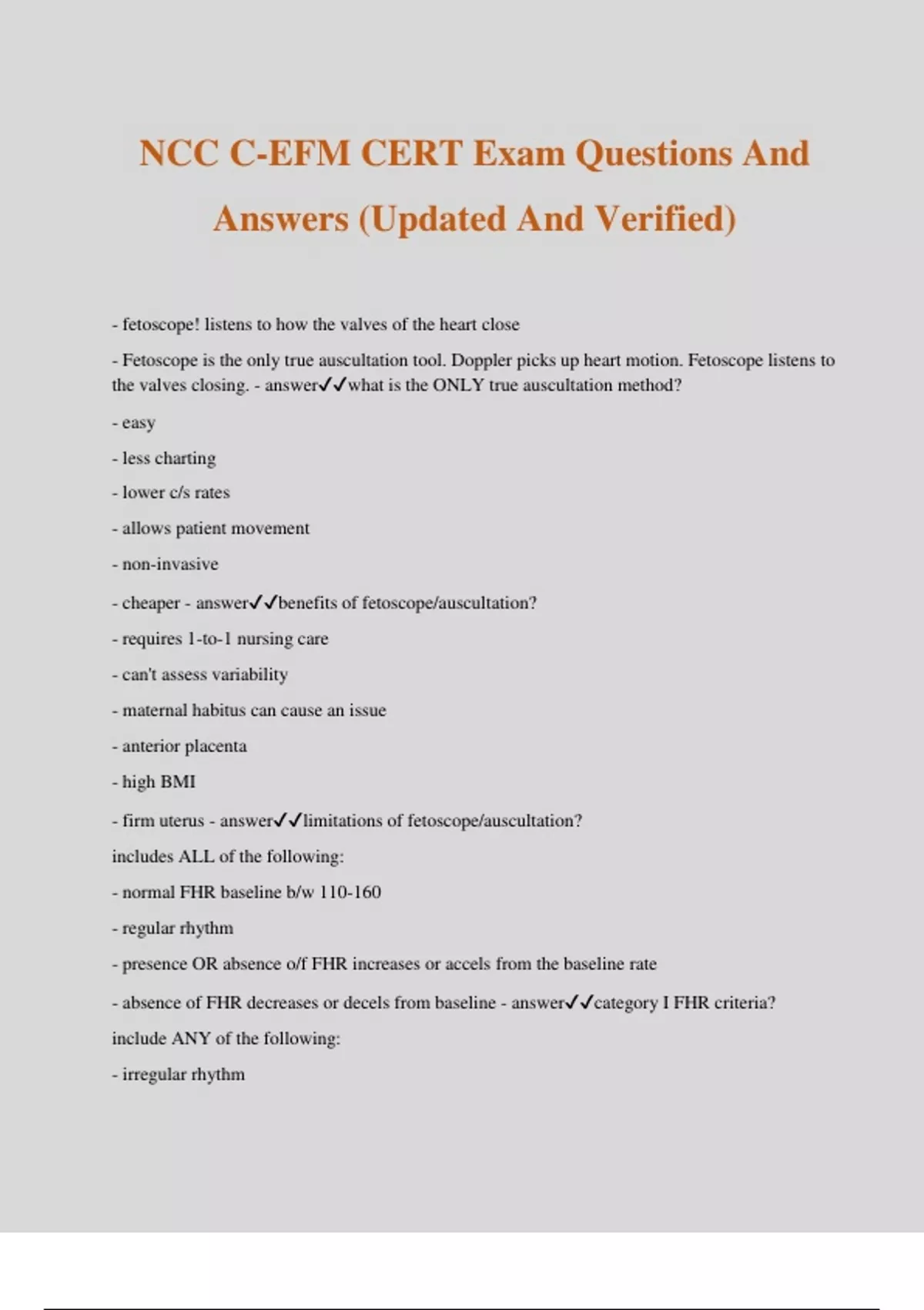NCC EFM Exam Bundle With Complete Solutions. - Stuvia US