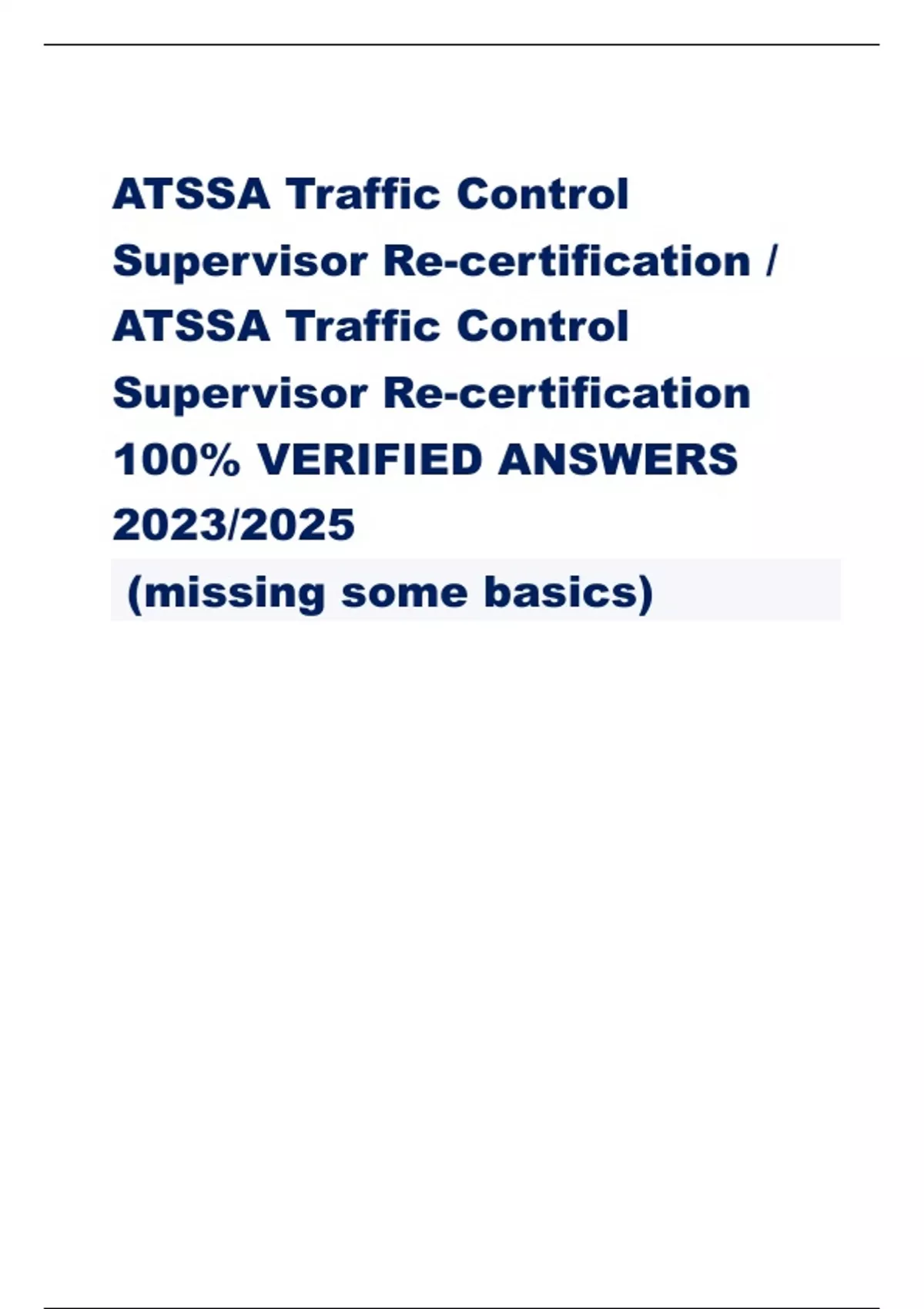 ATSSA Traffic Control Supervisor Re-certification / ATSSA Traffic ...