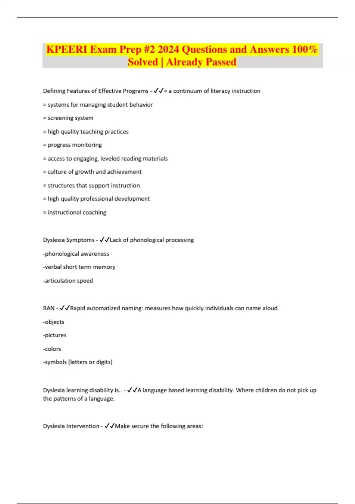 KPEERI Exam Prep #2 2024 Questions and Answers 100% Solved | Already Passed - KPEERI - Stuvia US