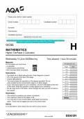 2023 AQA GCSE MATHEMATICS 8300/3H Higher Tier Paper 3 Calculator ...