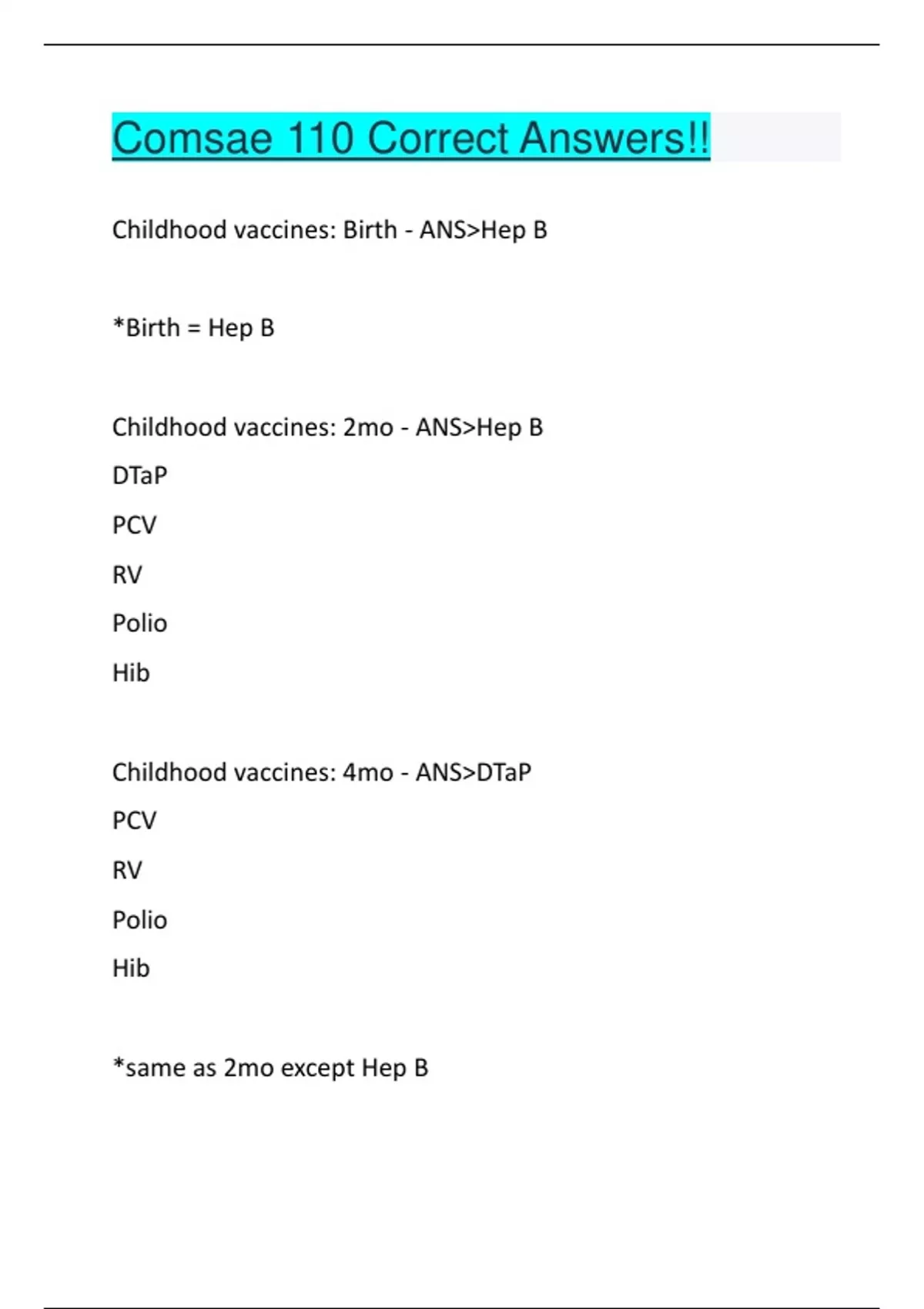 Comsae 110 Questions And Answers Latest Updates 2025/2026 With Correct ...