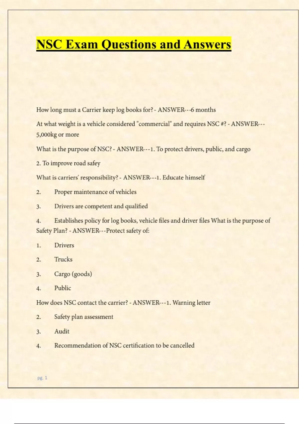 NSC Exam Questions and Answers || 2024 - NSC - Stuvia US