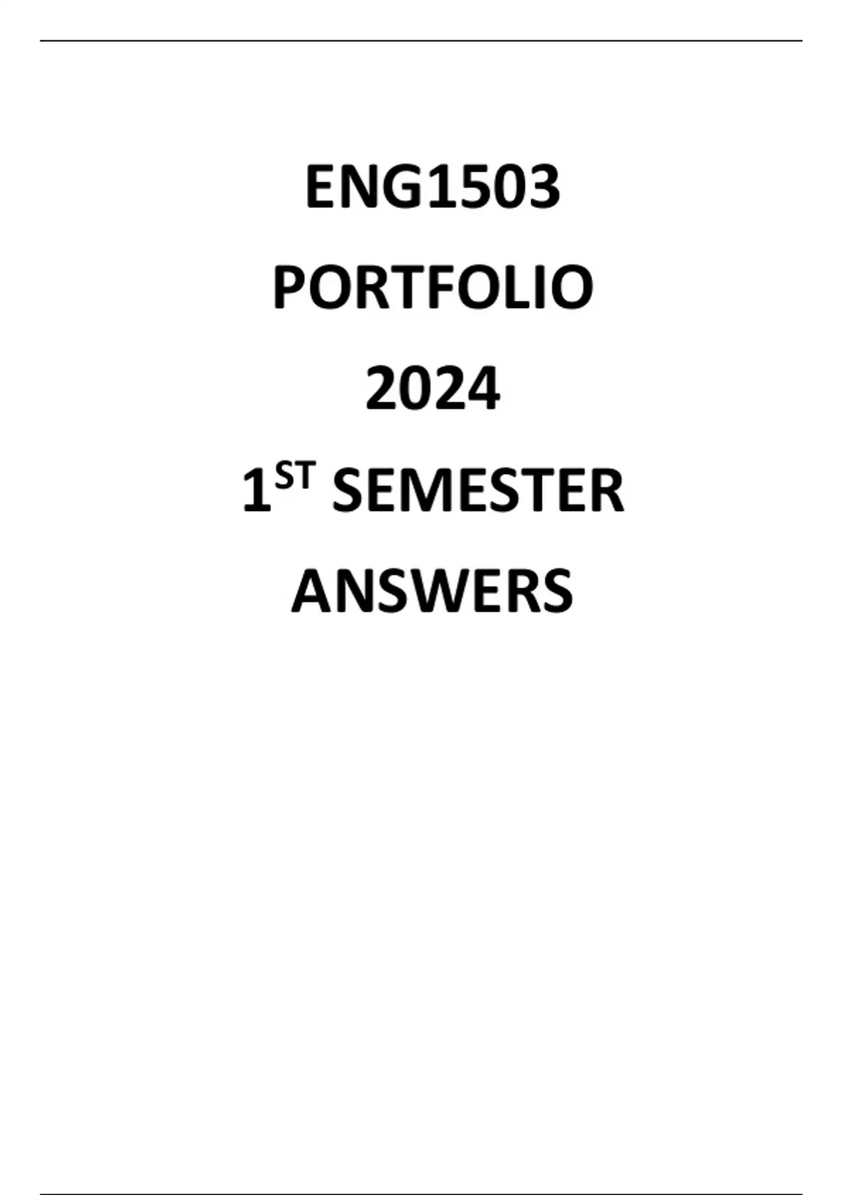 ENG1503 PORTFOLIO 2024 (13-15 MAY 2024) DISTINCTION ANSWERS - ENG1503 ...