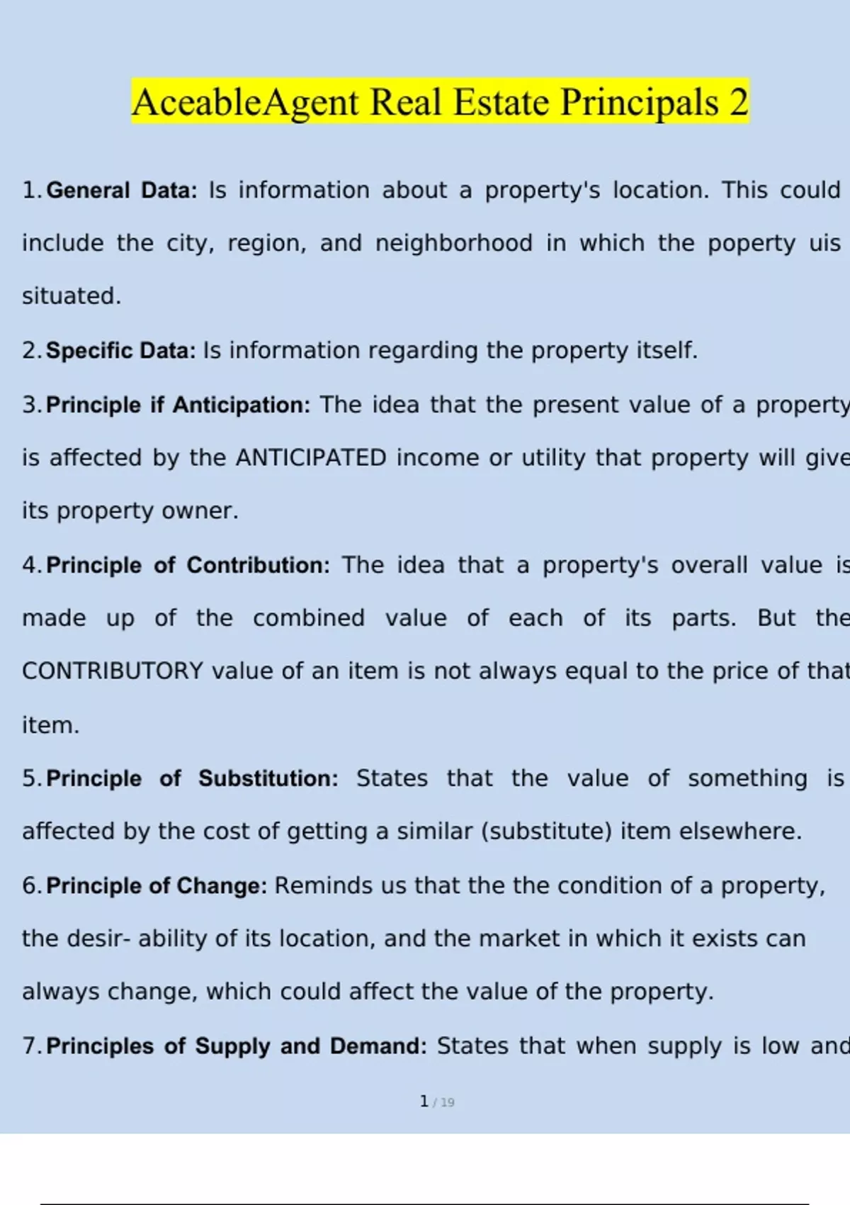 AceableAgent Real Estate Principals 2 Solved 100% Correct |2024/2025 ...