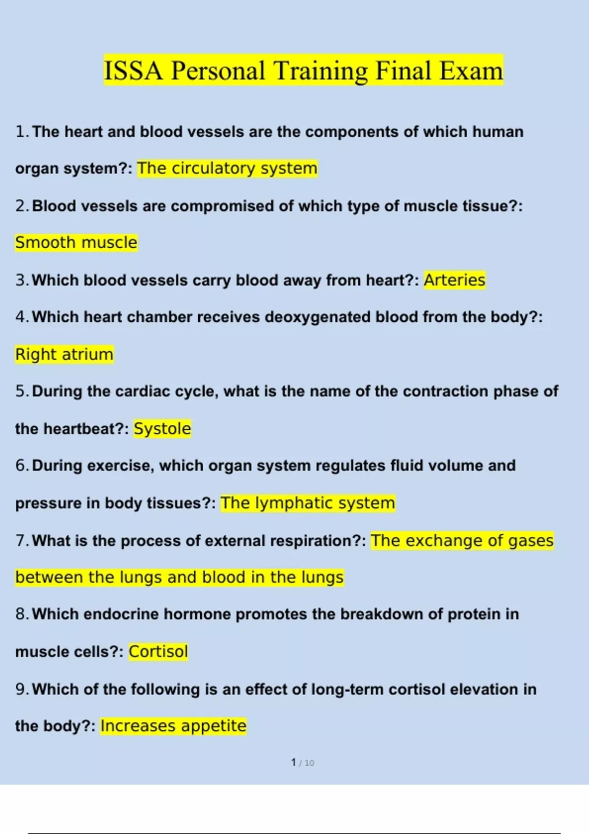 ISSA Personal Training Final Exam Solved 100% Correct |2024/2025 ...