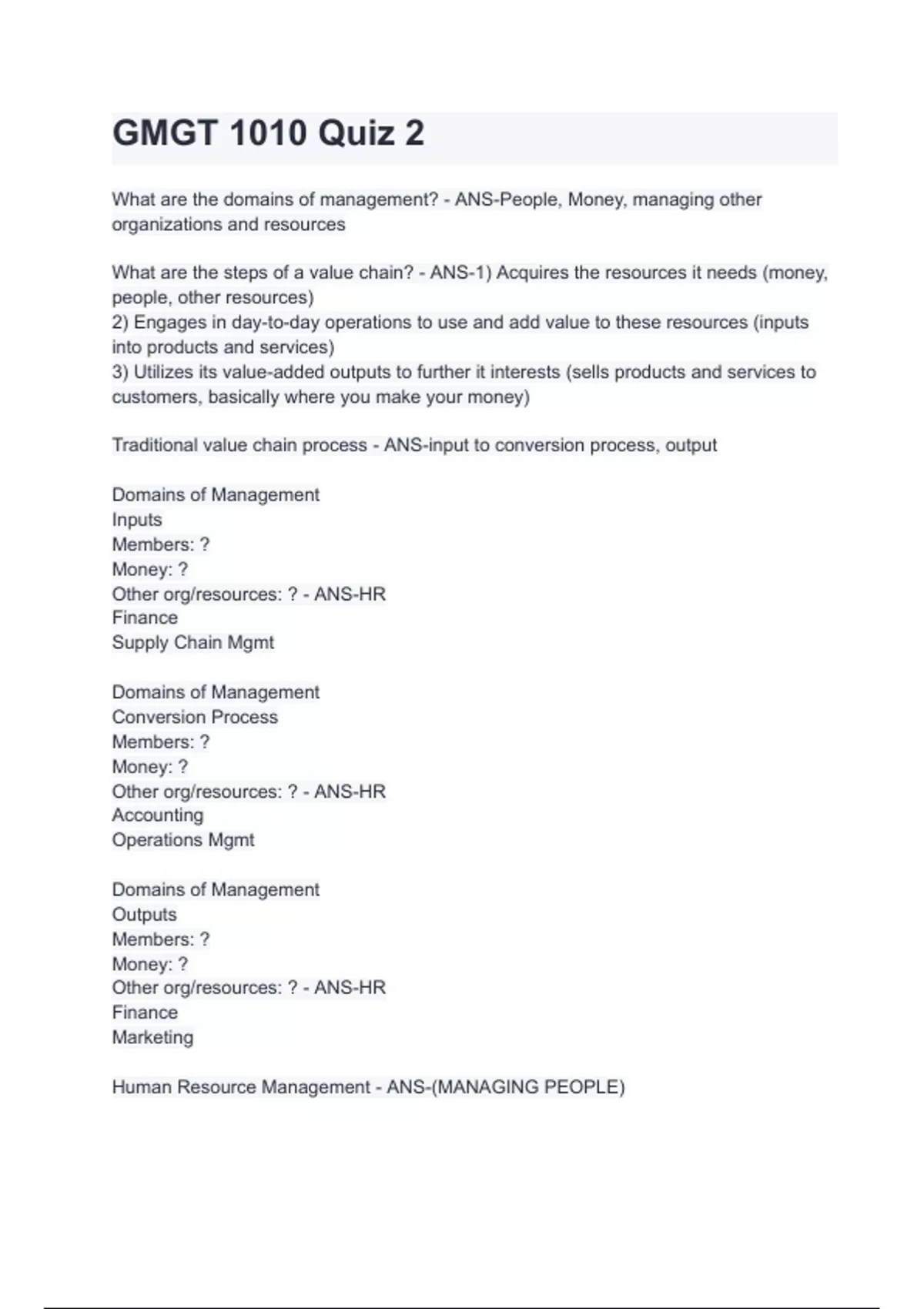 GMGT 1010 Quiz 2 with complete solution - PUB 1010 - Stuvia US