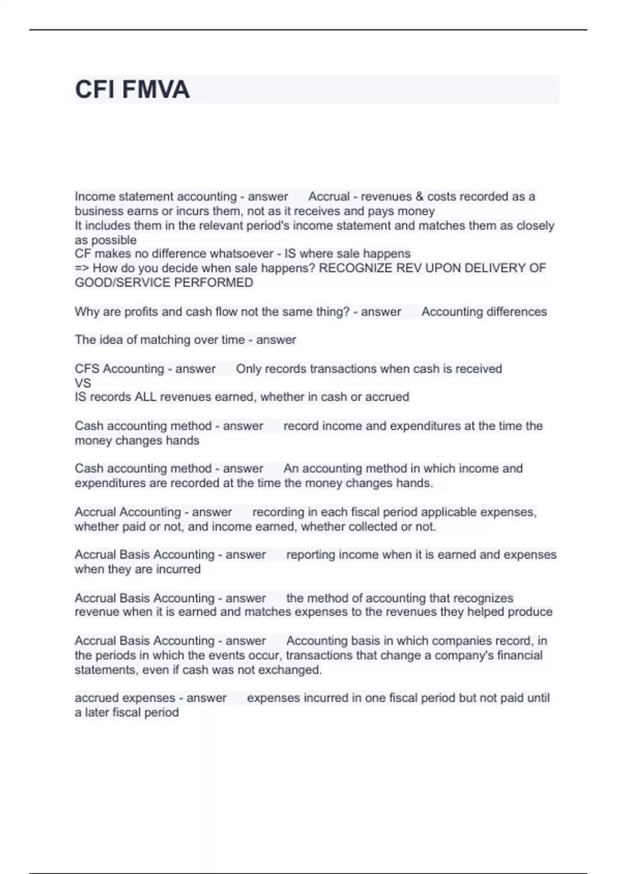 CFI FMVA QUESTIONS AND ANSWERS 2024 - FMVA - Financial Modeling and Valuation Analyst - Stuvia US