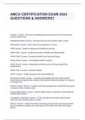 AMCA CERTIFICATION EXAM 2024 QUESTIONS & ANSWERS!! - AMCA - Stuvia US
